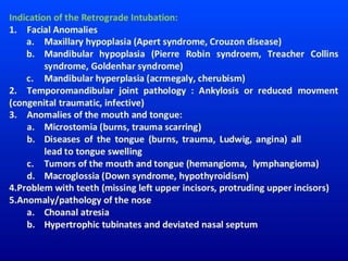 retrograde intubation ( Difficult Intubation ) | PDF