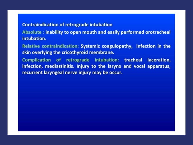 retrograde intubation ( Difficult Intubation ) | PDF