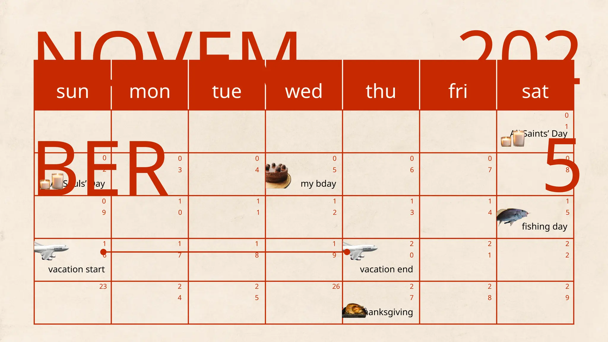 Retro November Daily Calendar templates.pptx