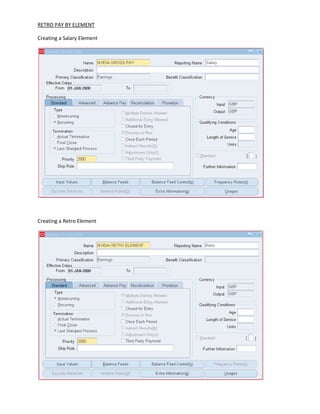 Oracle Retro pay by element | DOCX