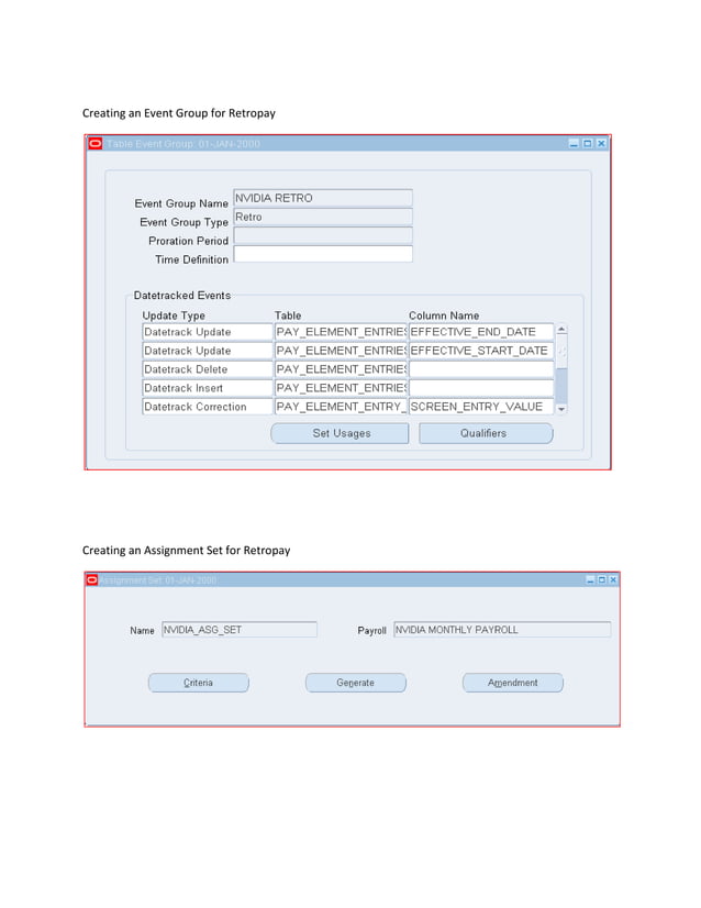 Oracle Retro pay by element | DOCX