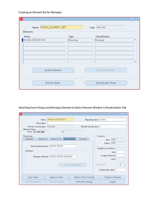 Oracle Retro pay by element | DOCX
