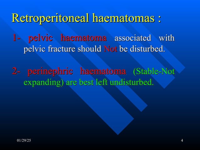 Retroperitoneal Hematoma causes and management the lect.ppt
