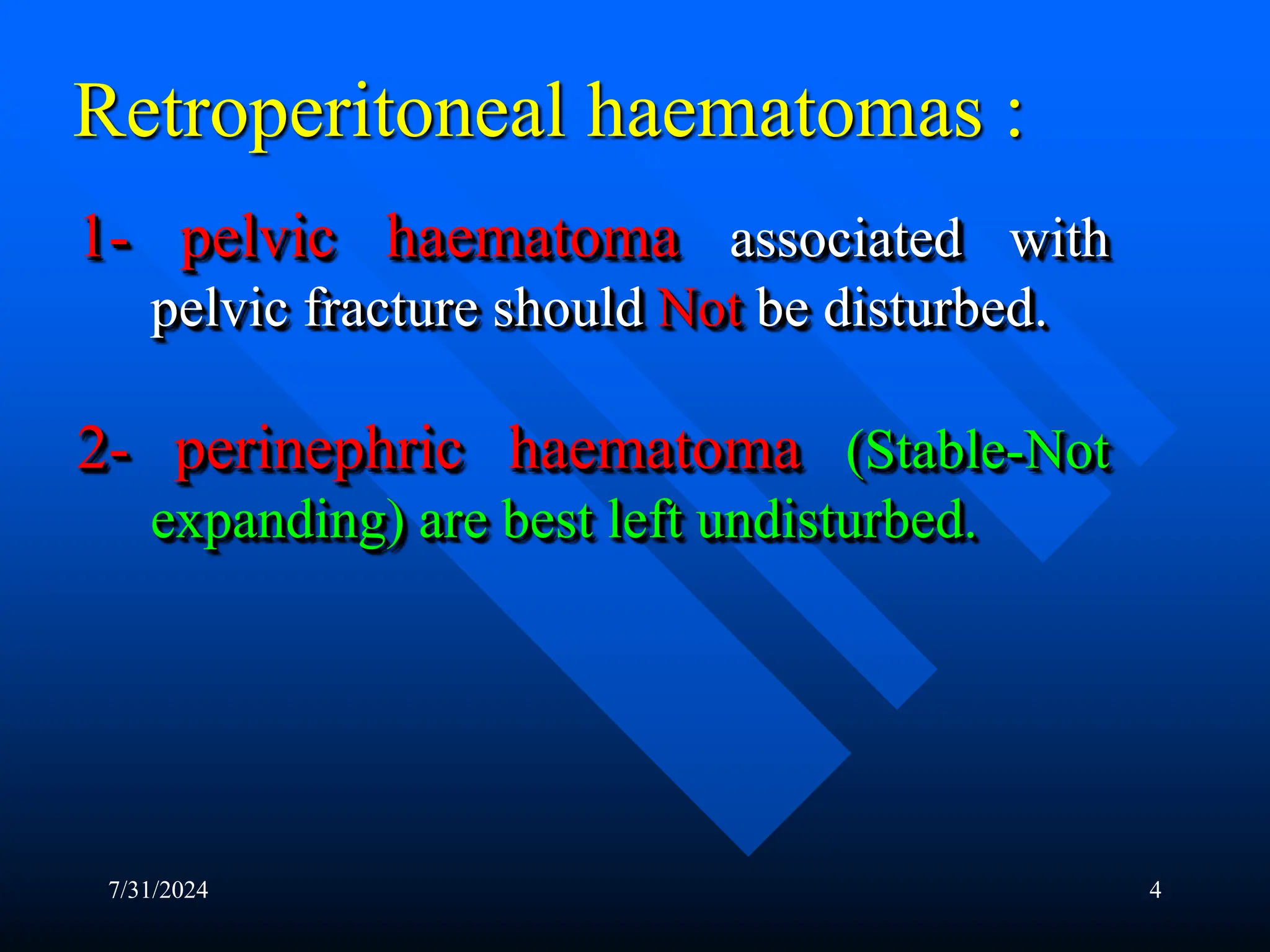 Retroperitoneal Hematoma types and management the lect.ppt