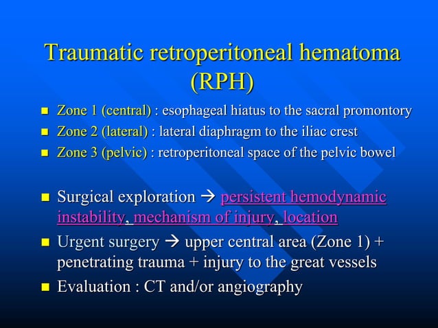 Retroperitoneal Hematoma types and management the lect.ppt