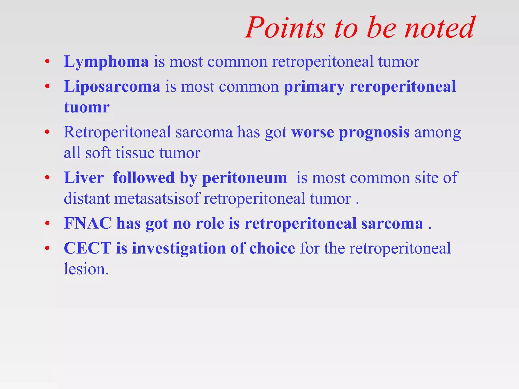 Retroperitoneal tumours.pptx | Cancer | Diseases and Conditions