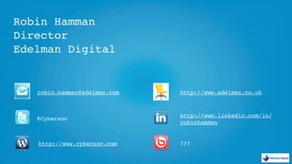 Robin Hamman's Retrospective Keynote VirComm 13 | PDF | Social ...