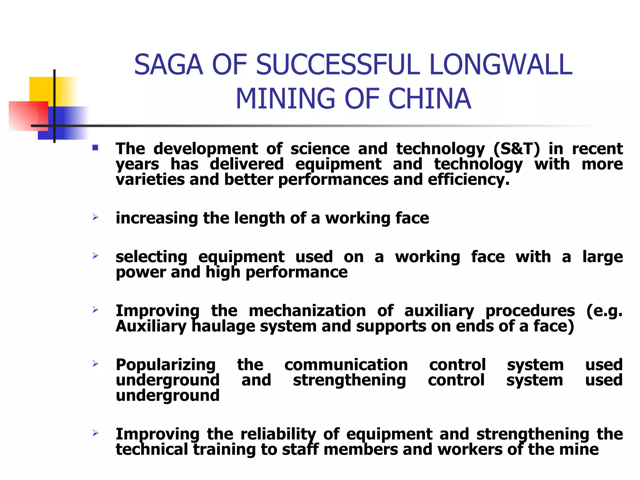 Longwall technology in india, SCCL | PPT