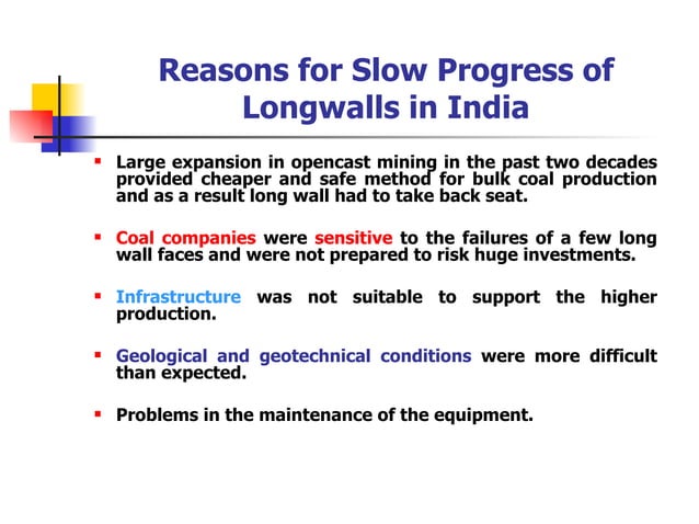 Longwall technology in india, SCCL | PPT | Power and Energy Industry ...