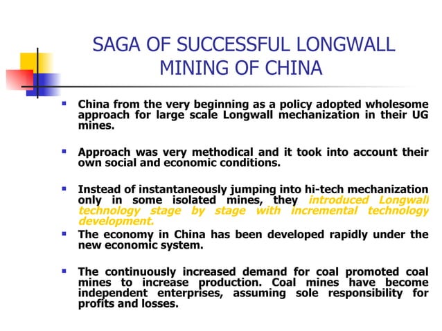 Longwall technology in india, SCCL | PPT | Power and Energy Industry ...