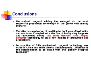 Longwall technology in india, SCCL | PPT