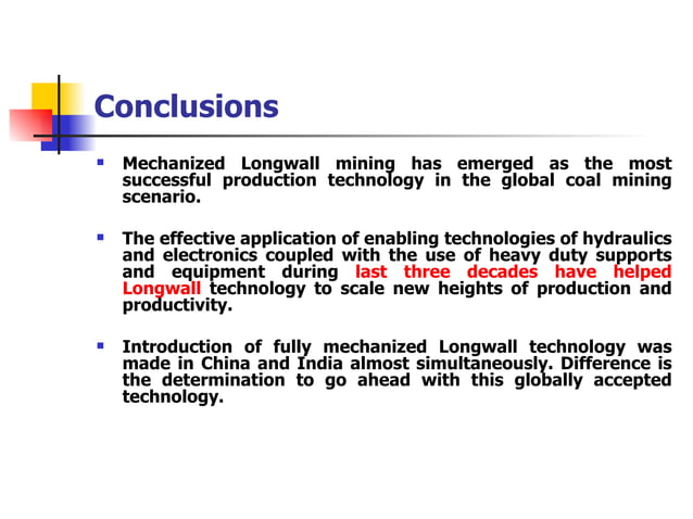 Longwall technology in india, SCCL | PPT | Power and Energy Industry ...