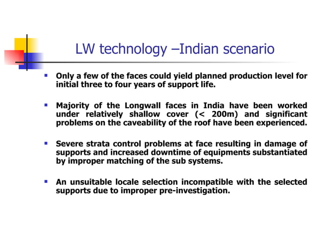 Longwall technology in india, SCCL | PPT | Power and Energy Industry ...