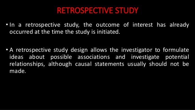 Study Design - Retrospective cohort study