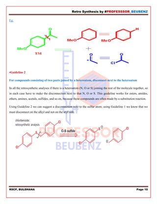 Retrosynthesis by Professor Beubenz | PDF