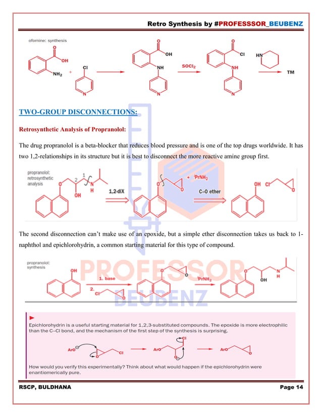 Retrosynthesis by Professor Beubenz | PDF