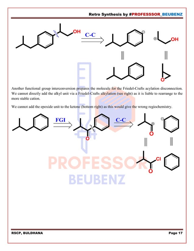 Retrosynthesis by Professor Beubenz | PDF