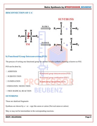 Retrosynthesis by Professor Beubenz | PDF