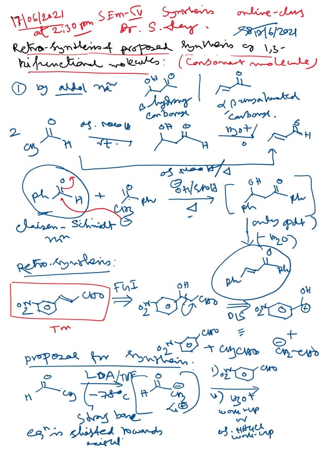 Retrosynthesis & proposed synthesis two group disconnection | PDF