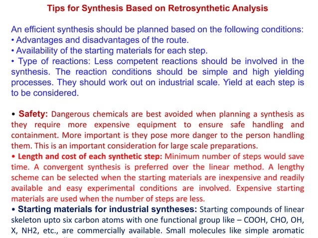 Retrosynthetic analysis in organic synthesis | PPTX | Chemistry | Science