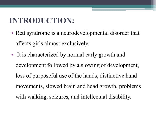 Retts syndrome(1) | PPTX