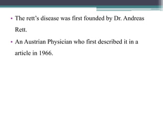 Retts syndrome(1) | PPTX