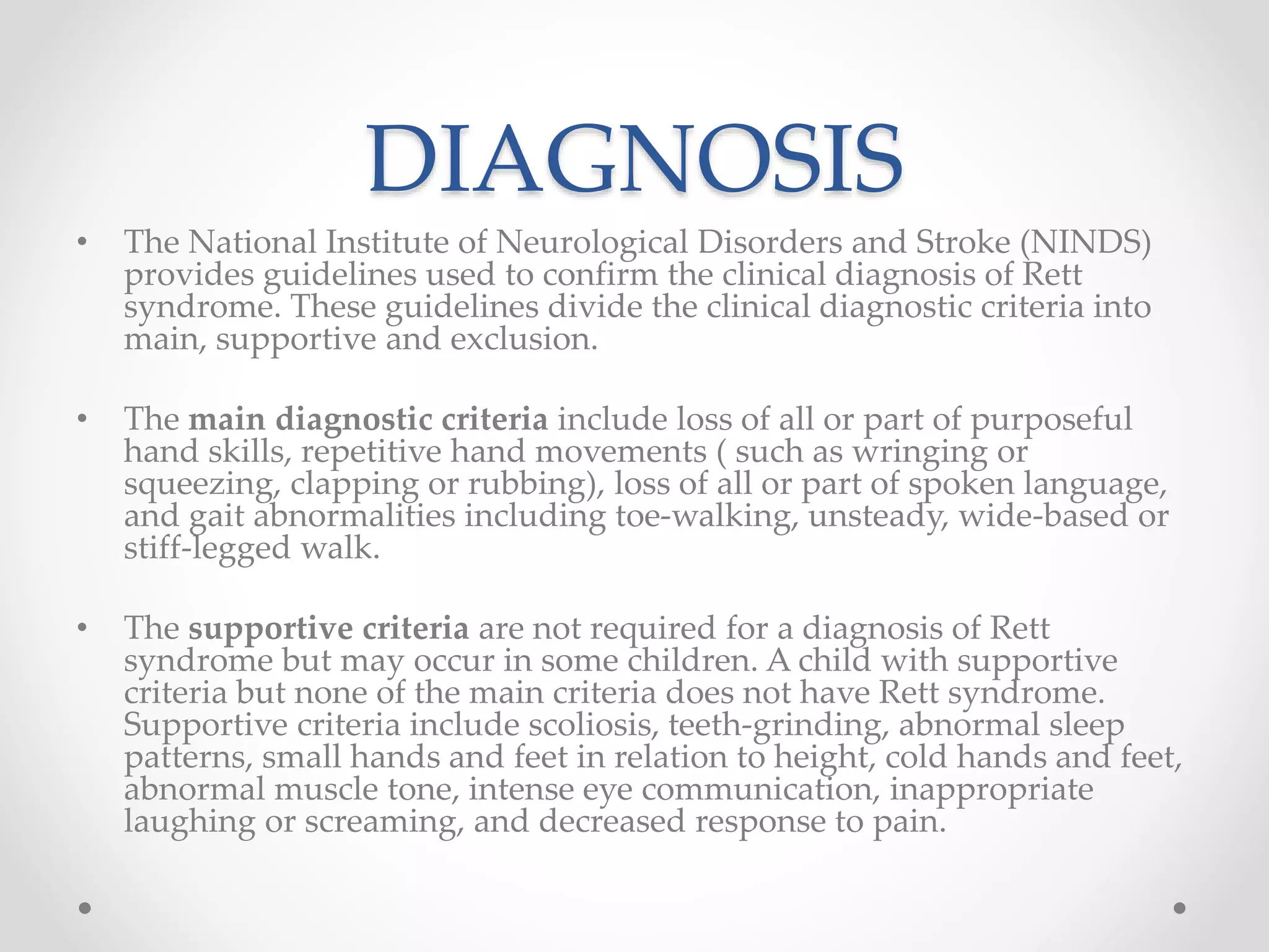 Rett syndrome Presentation | PPTX
