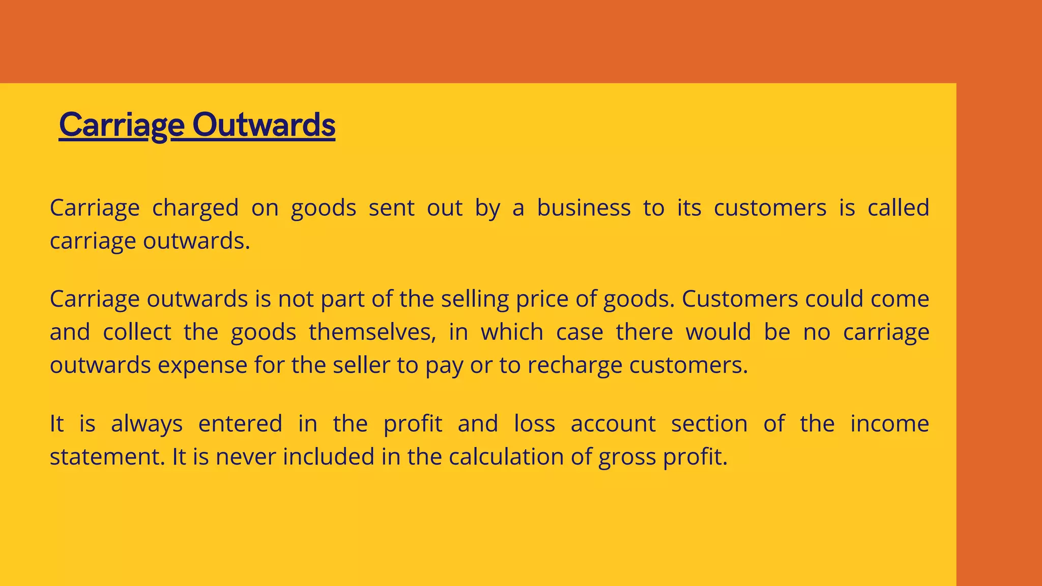 Return/ Carriage (Inwards and Outwards) | PDF