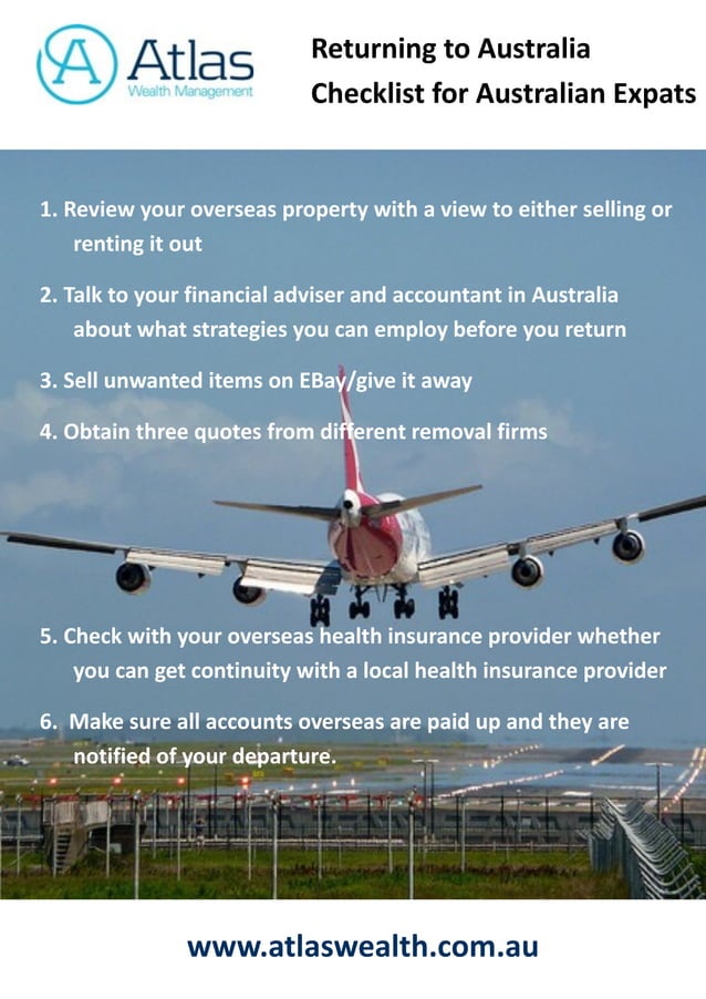 Checklist for Australian Expats Looking at Returning to Australia | PDF ...