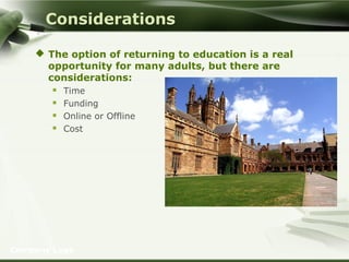Returning to education | PPT