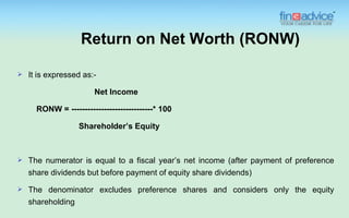 Return on Net Worth | PPT
