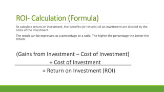Return on investment lesson 3 -revision | PPT