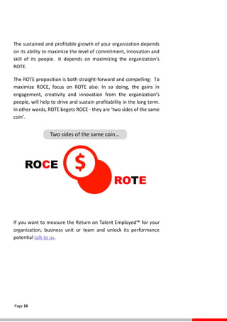 Return On Talent Employed™ - A Powerful New Metric for the C-Suite by Pitstop Analytics | PDF