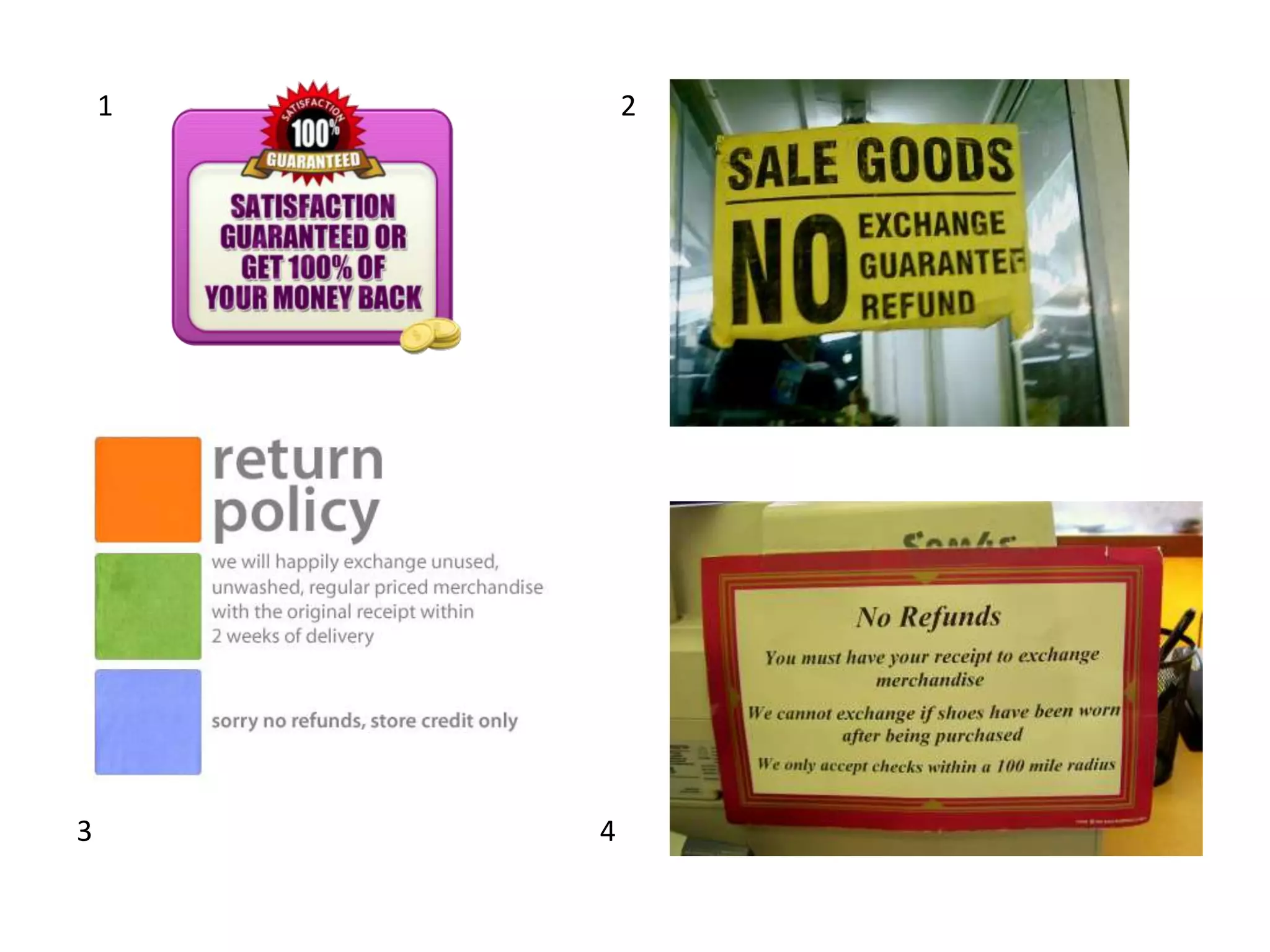 Return policy signs | PPT