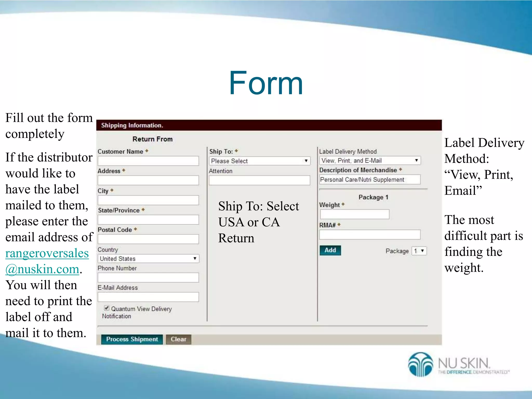 Return shipping labels | PPT