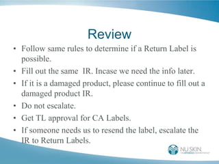 Return shipping labels | PPT