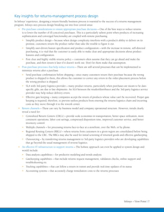 Infosys – Returns Management Best Practices | Advantages | PDF