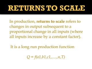 Returns to scale and its implications | PPT