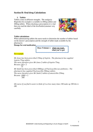 Return to professional practice drug calculation | PDF