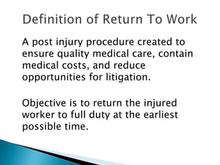 Return To Work Presentation | PPTX