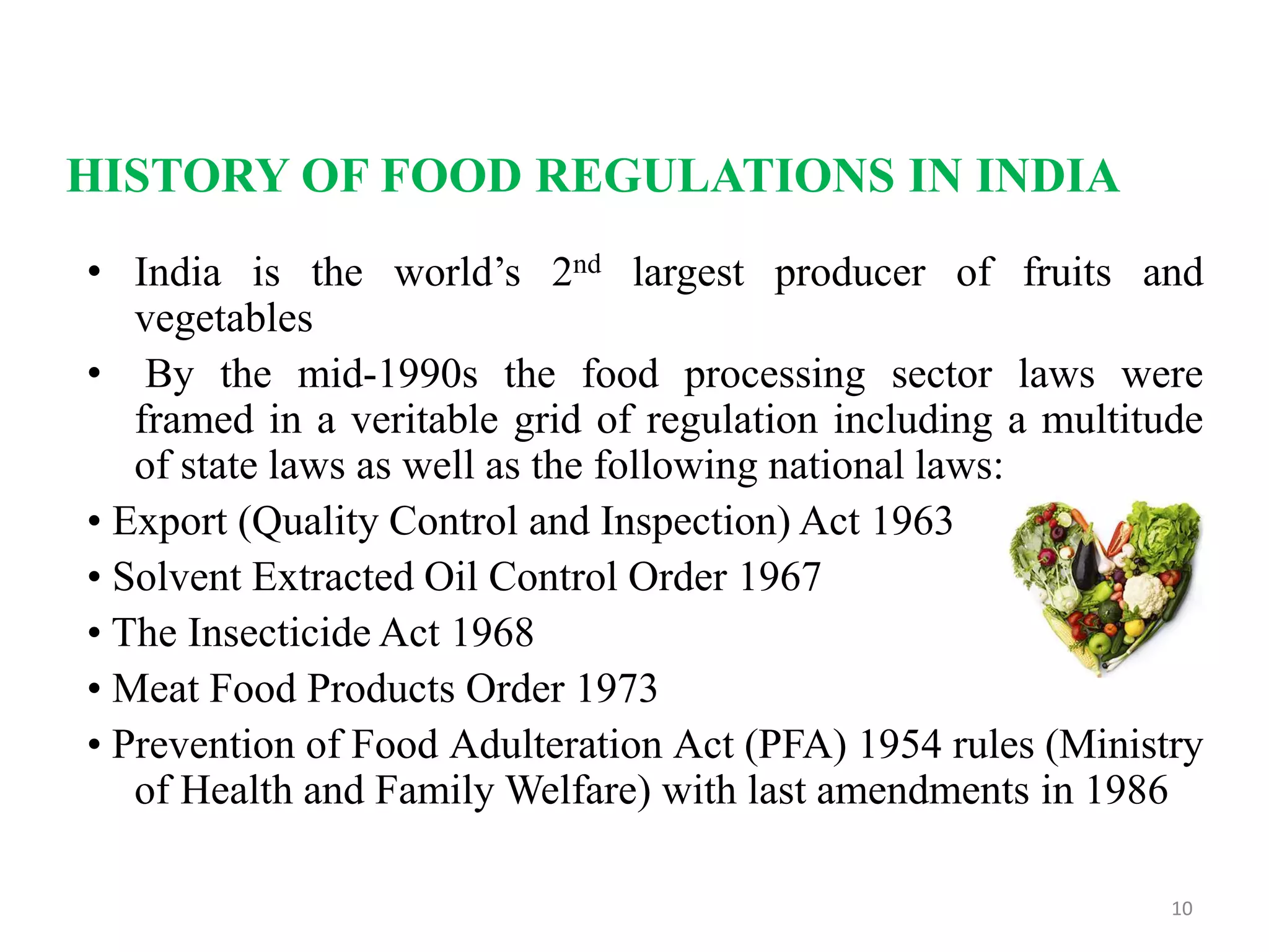 FOOD AND NUTRACEUTICALS REGULATION IN INDIA | PPTX