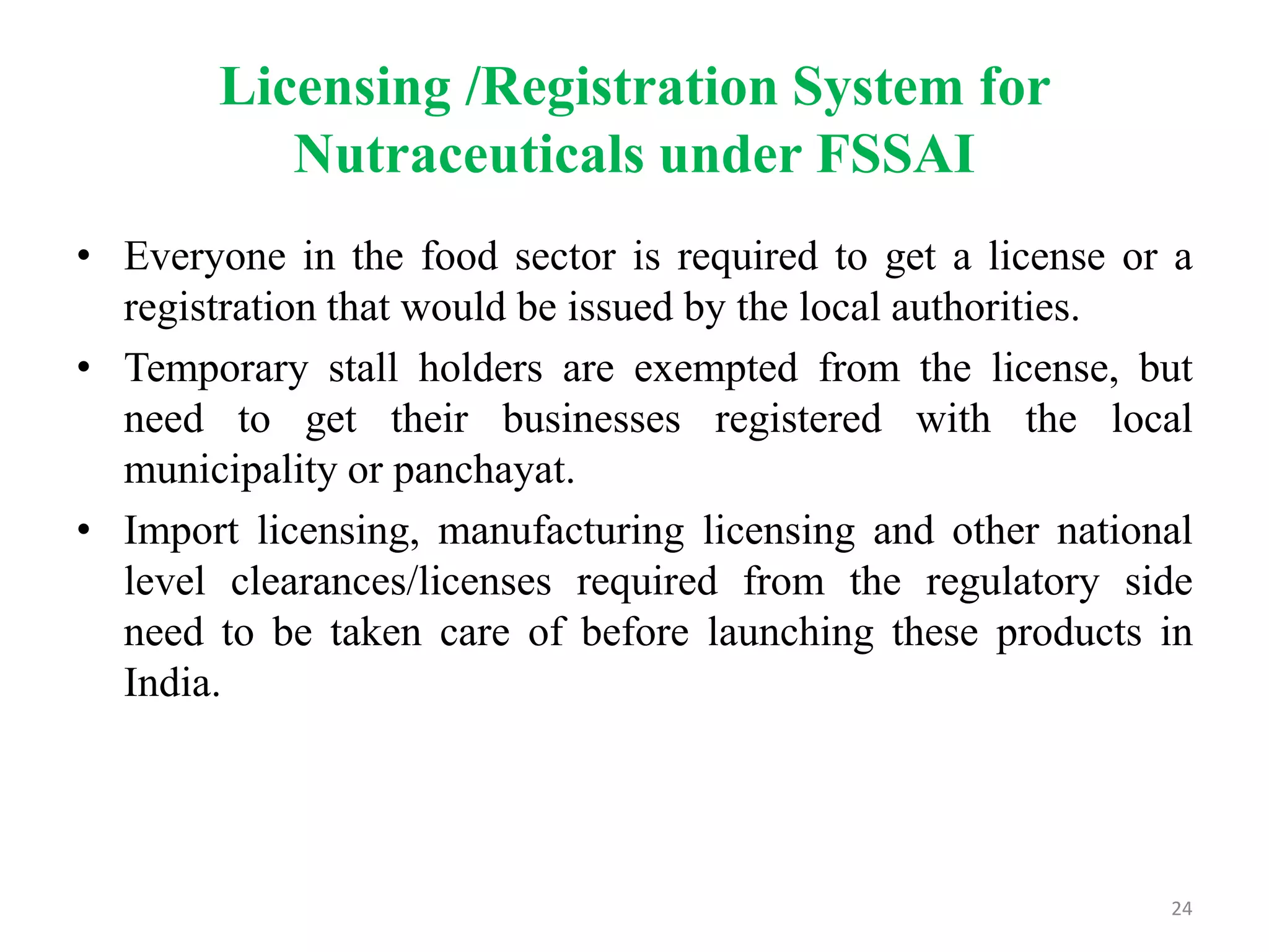 FOOD AND NUTRACEUTICALS REGULATION IN INDIA | PPTX
