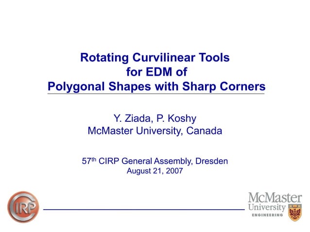 Machining of sharp corners using rotating tools | PPT