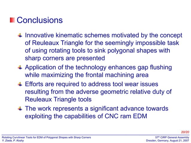 Machining of sharp corners using rotating tools | PPT