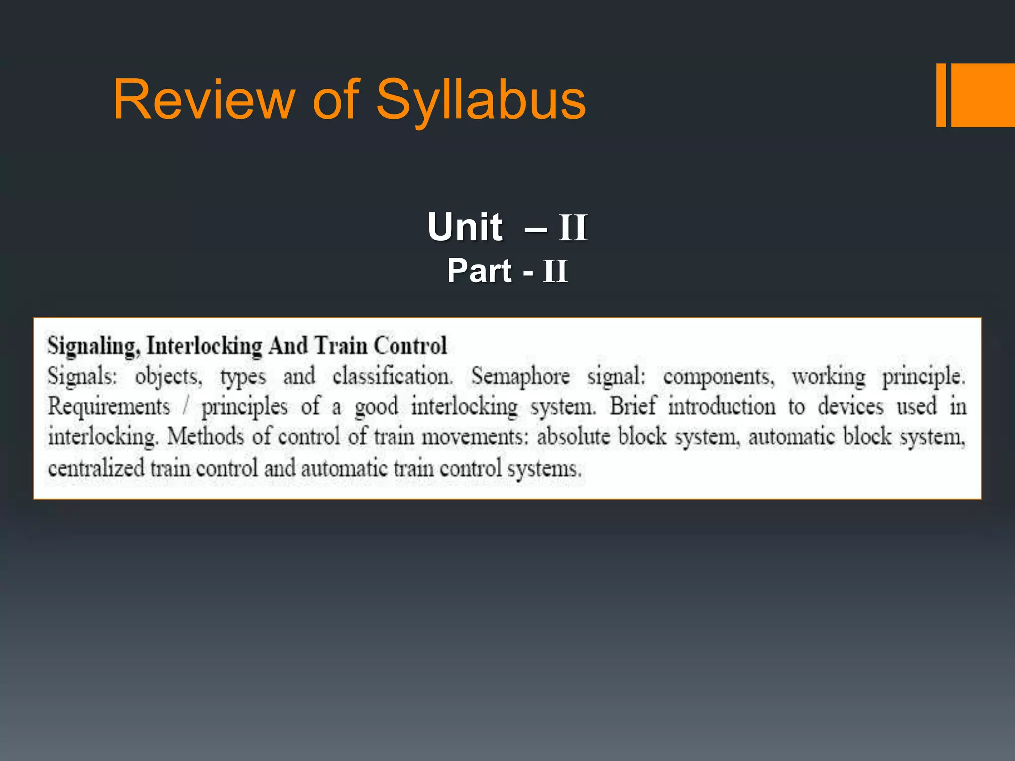 Railway Engineering: signaling, interlocking, train control system | PPT