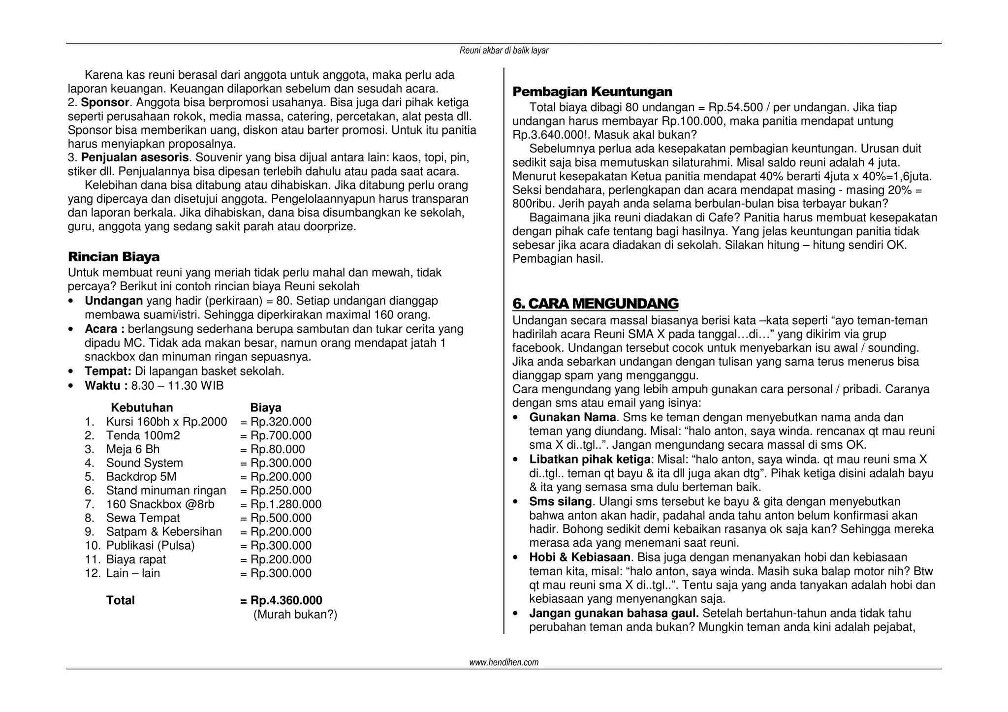 Tips Sukses Acara Reuni | PDF