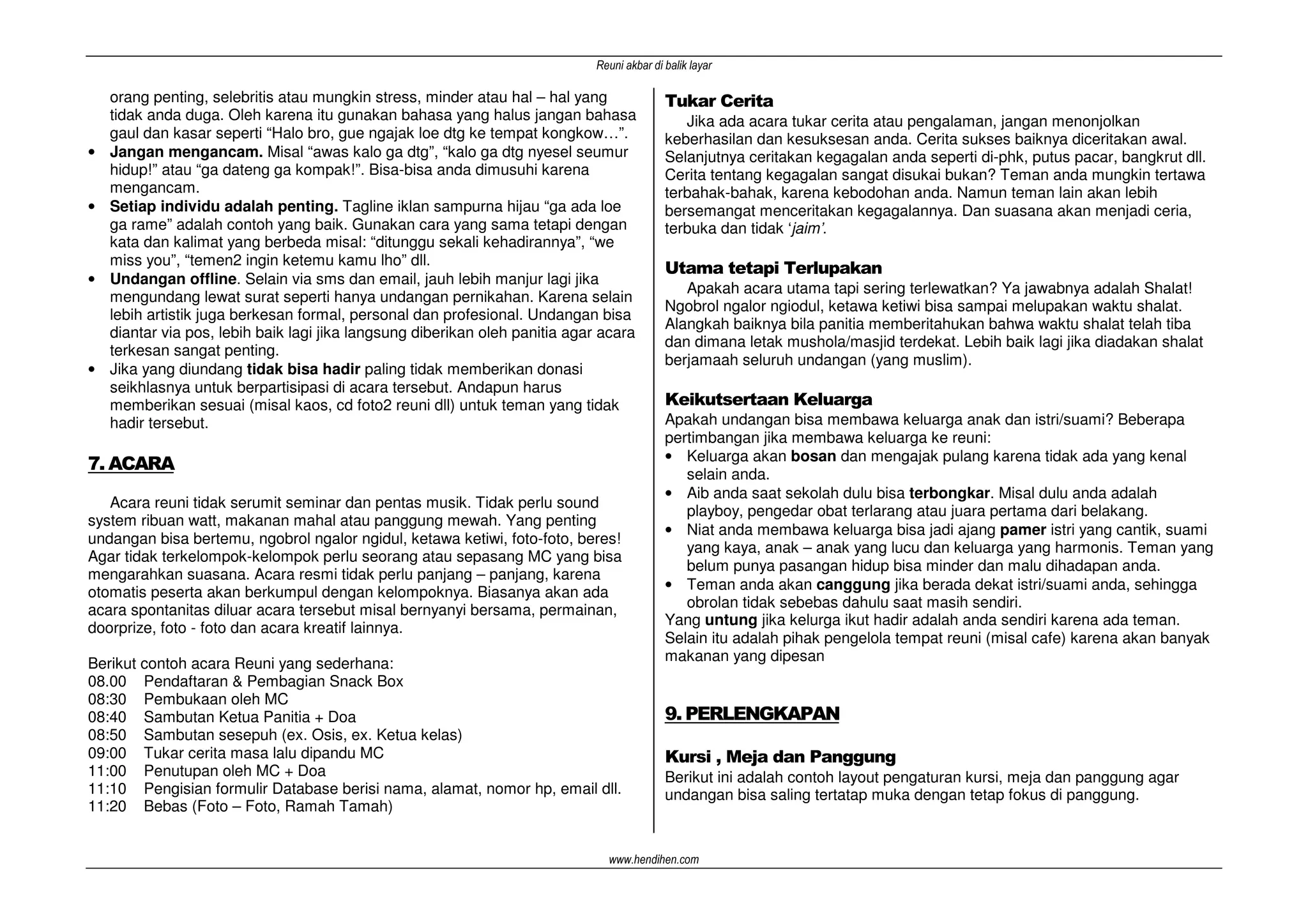 Tips Sukses Acara Reuni | PDF