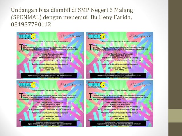 Reuni lintas angkatan SMP Negeri 6 Malang (SPENMAL) | PPT