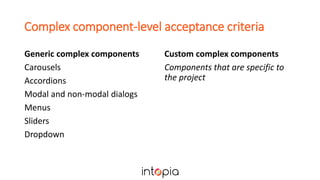 Reusable acceptance criteria and test cases for accessibility | POTX