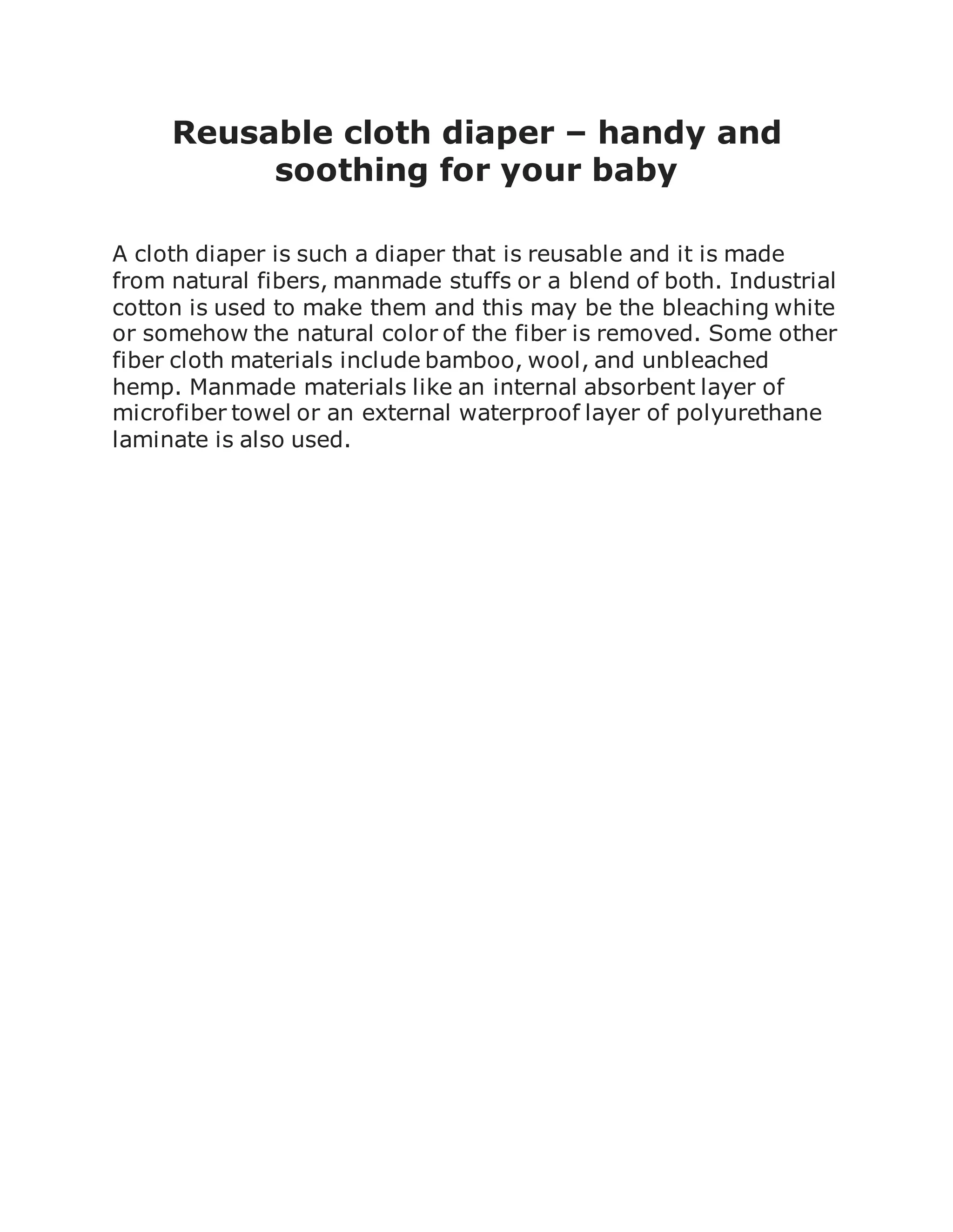 Reusable Cloth Diaper | DOCX | Women\'s Intimates and Sleepwear | Women ...